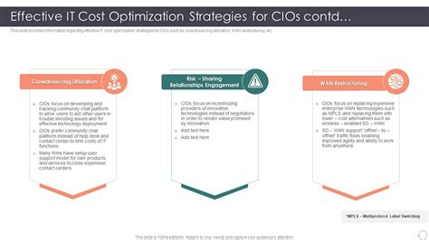 Role Enhancing Capability Cost Reduction Effective It Cost Optimization