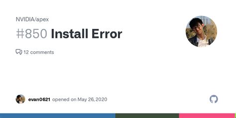 Install Error Issue NVIDIA Apex GitHub