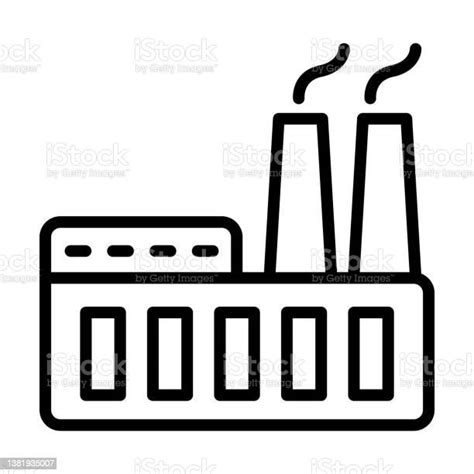 생태계 수집에서 발전소 아이콘 흰색 배경에 격리 된 얇은 선형 발전소 에너지 산업 개요 아이콘 라인 벡터 발전소 사인 웹 및 모바일 기호 0명에 대한 스톡 벡터 아트 및