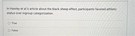 In Hawley Et Al S Article About The Black Sheep