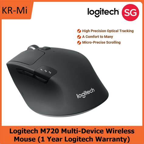 Logitech M720 Triathlon Multi Device Wireless Mouse With Hyper Fast Scrolling 1 Year Logitech