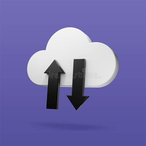 Cloud Synchronization 3d Icon Cloud Computing Technologies 3d Rendering Stock Illustration