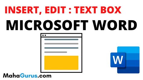 How To Insert Edit Use And Move Text Boxes In Ms Word Text Box In Microsoft Ms Word Youtube