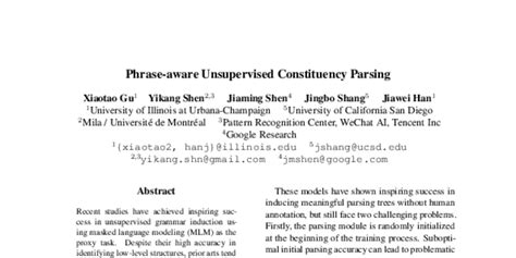 Phrase Aware Unsupervised Constituency Parsing Acl Anthology