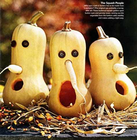 Button Eyed Jack O Lantern Squash People