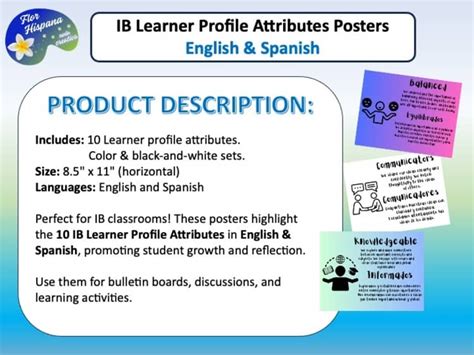 Ib Learner Profile Attributes Posters English And Spanish By Flor Hispana
