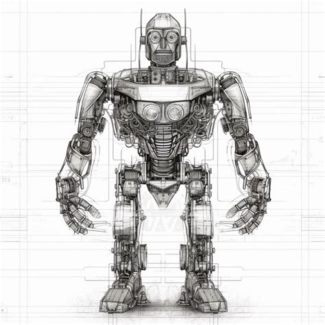 Premium Ai Image Blueprint Artificial Intelligence Humanoid Robot Image Ai Generated Art