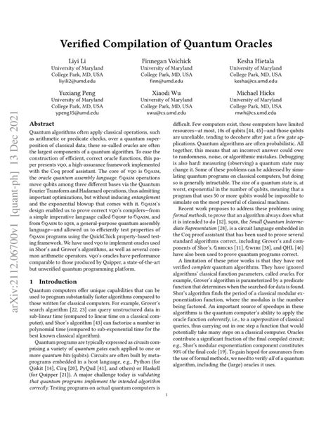 Verified Compilation Of Quantum Oracles Deepai