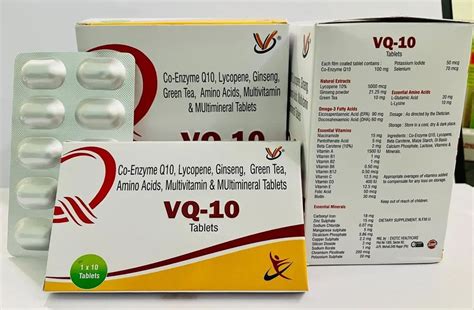 Vq 10 Co Enzyme Q10 Plus Tablets 10 1 10 Mono Cartoon Non Prescription At ₹ 4050 Box In
