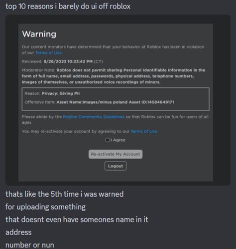 What Is Making This Asset Instantly Trigger An Account Warning Platform Usage Support