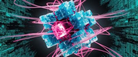 A Quantum Computing Core Floating In Cyberspace Illuminated In Vibrant Colors Premium Ai