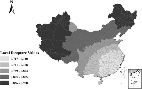 Local R Square Values Of Gwr Model Download Scientific Diagram