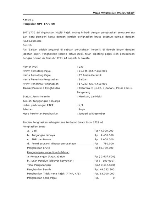 Contoh Soal Kasus Pph Op Pdf