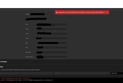 uniqueidentifier to string sql conversion failed when converting from