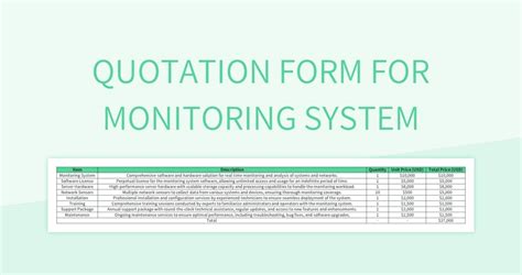 Free Monitoring System Templates For Google Sheets And Microsoft Excel Slidesdocs