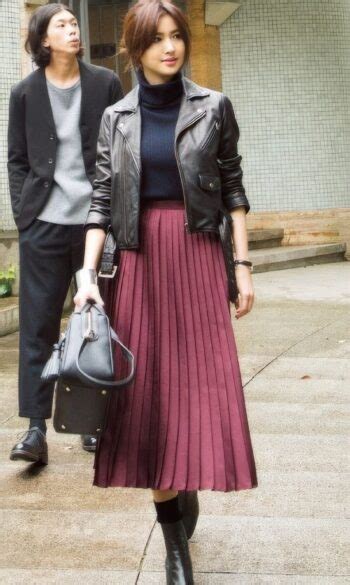 15 Ways To Wear A Leather Jacket With A Pleated Skirt Styleoholic