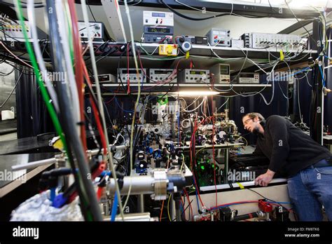 experimental setup in a laser laboratory at the institute for