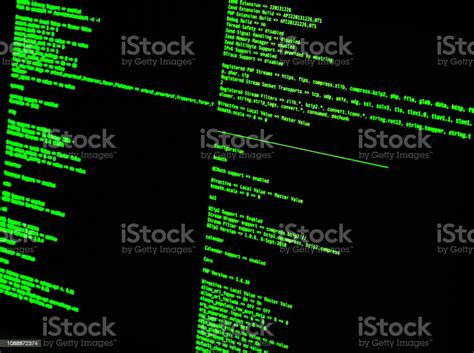 Green Code In Command Line Interface On Black Background Unix Bash