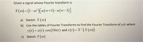 solved given a signal whose fourier transform is