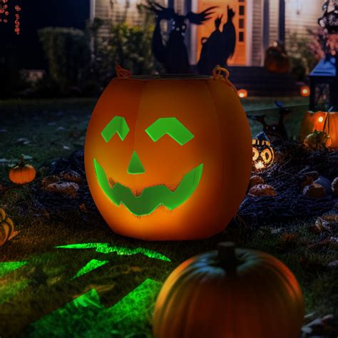 The Holiday Aisle® Halloween Decorations Outdoor Pumpkin Solar Lanterns