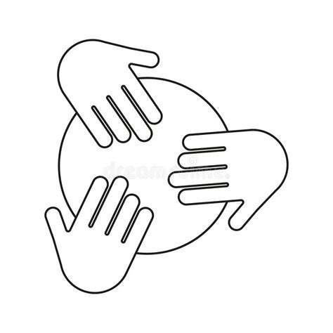 Hands Icon Circle Shape Unity Symbol Teamwork Concept Stock Illustration Illustration Of