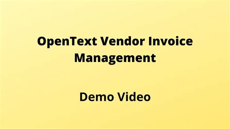 SAP VIM Training Videos Opentext Vendor Invoice Management Demo