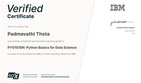 Padmavathi Thota On Linkedin 🎉 Excited To Share That I Have Completed The Python Basics For Data