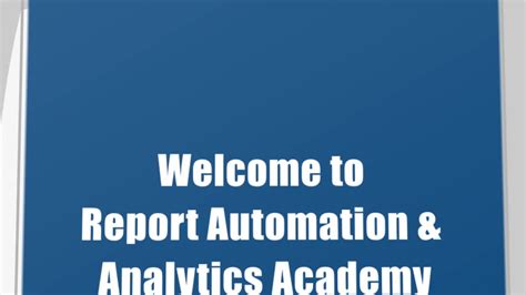 emmanuel iruke on linkedin welcome to report automation and analytics academy program when you are…