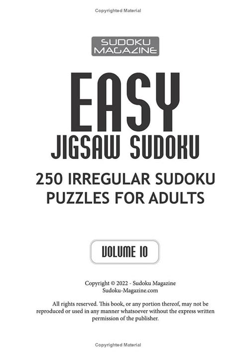 Easy Jigsaw Sudoku Irregular Sudoku Puzzles For Adults Sudoku Magazine