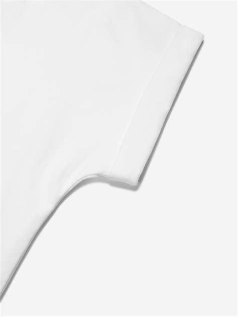 تي شيرت شعار الفتيات باللون الأبيض أبيض 8 سنوات