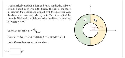 Solved 1 A Spherical Capacitor Is Formed By Two Conducting