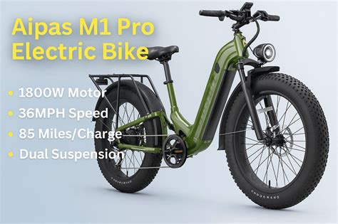 Aipas M1 Pro E Bike 1800w Motor Dual Suspension 85 Miles