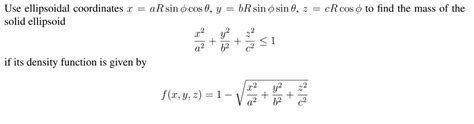 Solved Use Ellipsoidal Coordinates X Ar Sin Cos
