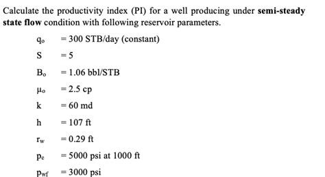 Productivity Index Calculation Calculating Oil Productivity Index Brapp