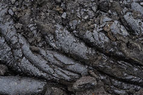 Black Basalt Lava Rock Surface Texture From A Flow At Fagradalsfjall