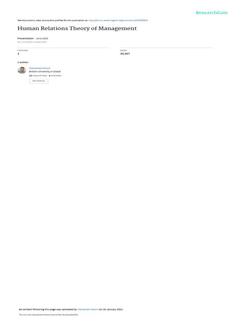 Human Relations Theory Pdf Social Psychology Psychology