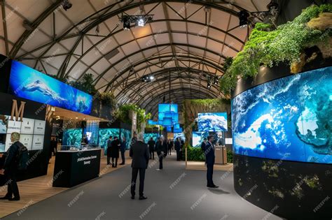 Premium Photo Historic Venue Transformed For A Modern Exhibition With Arched Ceiling