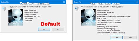 Customize Delete Confirmation Dialog Prompt Details In Windows Tutorials