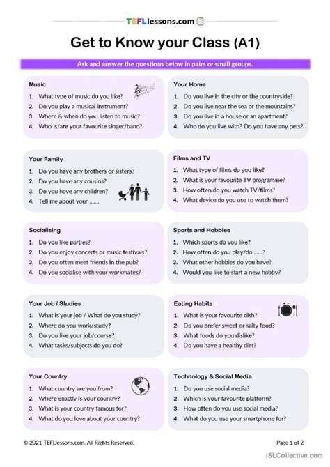 Basic Conversation Questions And Answers Free Printable