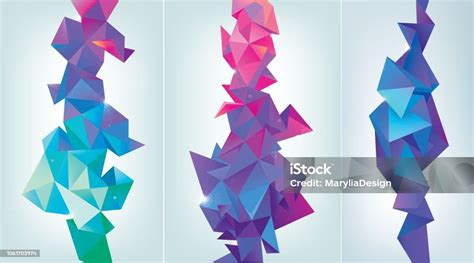 추상적인 패싯 3d 형태의 벡터 집합입니다 모자이크에 대한 스톡 벡터 아트 및 기타 이미지 모자이크 얼음 0명 Istock