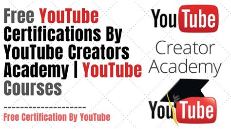 Free Youtube Certification By Youtube Creators Academy Get