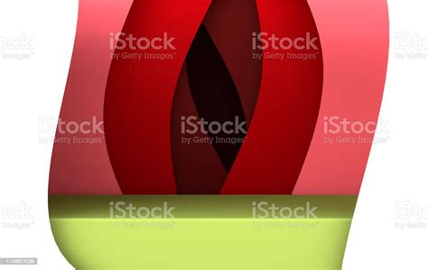 종이 파도와 연단 3d 렌더링 장면 제품 프리 젠 테이 션을 위한 플랫폼 배경을 모의 현대 종이 아트 스타일의 추상 구성 0명에
