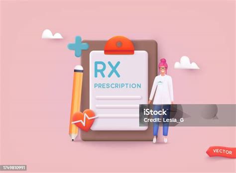 Rx 의료 처방 질병 치료 약 의료 및 약국 개념입니다 3d 벡터 웹 광택 약국에 대한 스톡 벡터 아트 및 기타 이미지 약국 3차원 형태 가공의 인물 Istock