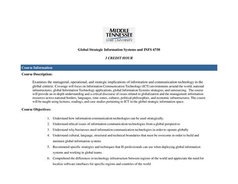 Global Strategic Information Systems Class Material Infs 6750 Lecture Notes Computer