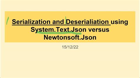 Newtonsoft Vs Systemtextjson Small Example C Youtube