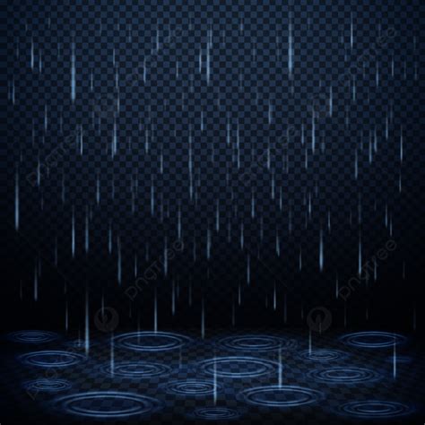 어두운 투명 배경 현실적인 벡터 일러스트 레이 션에 떨어지는 비가 상품 주형 날씨 물결 배경 일러스트 및 사진 무료 다운로드 Pngtree