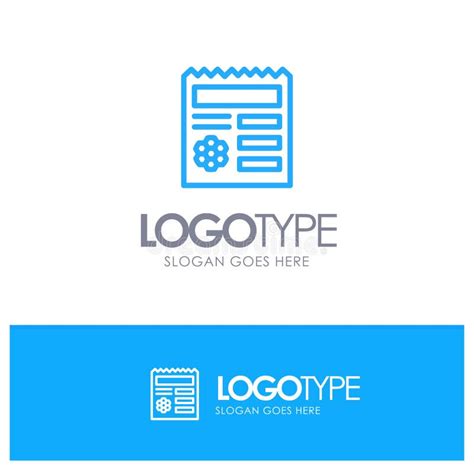 Basic Ui Manu Document Blue Outline Logo With Place For Tagline Stock Vector Illustration