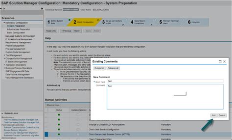 2277125 dump in solman setup system preparation editing comment