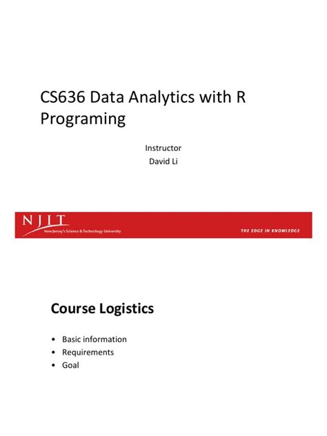 w1 class overview and r basics pdf r programming language statistics
