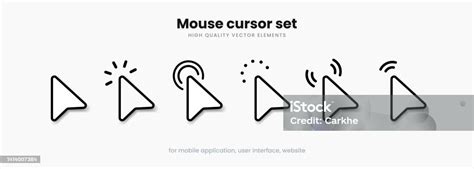 Mouse Click Cursor Set Hand Cursor Click Icon Mouse Pointer Set Arrow